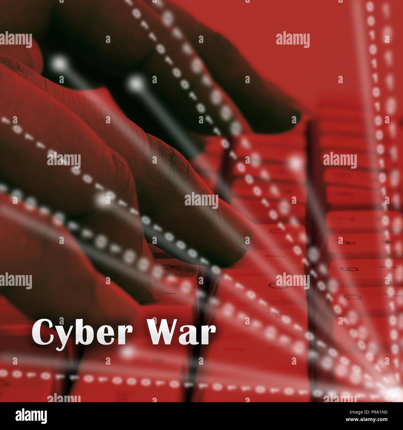 Cyberwar Virtual Warfare Hacking Invasion 3d Illustration Shows ...