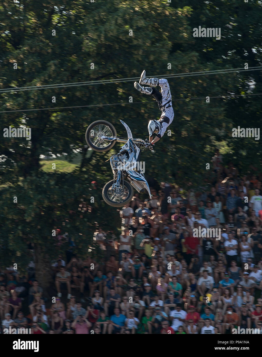 Tsunami Scorpion Style Freestyle Motocross Stunt, X-Fights Stock Photo ...