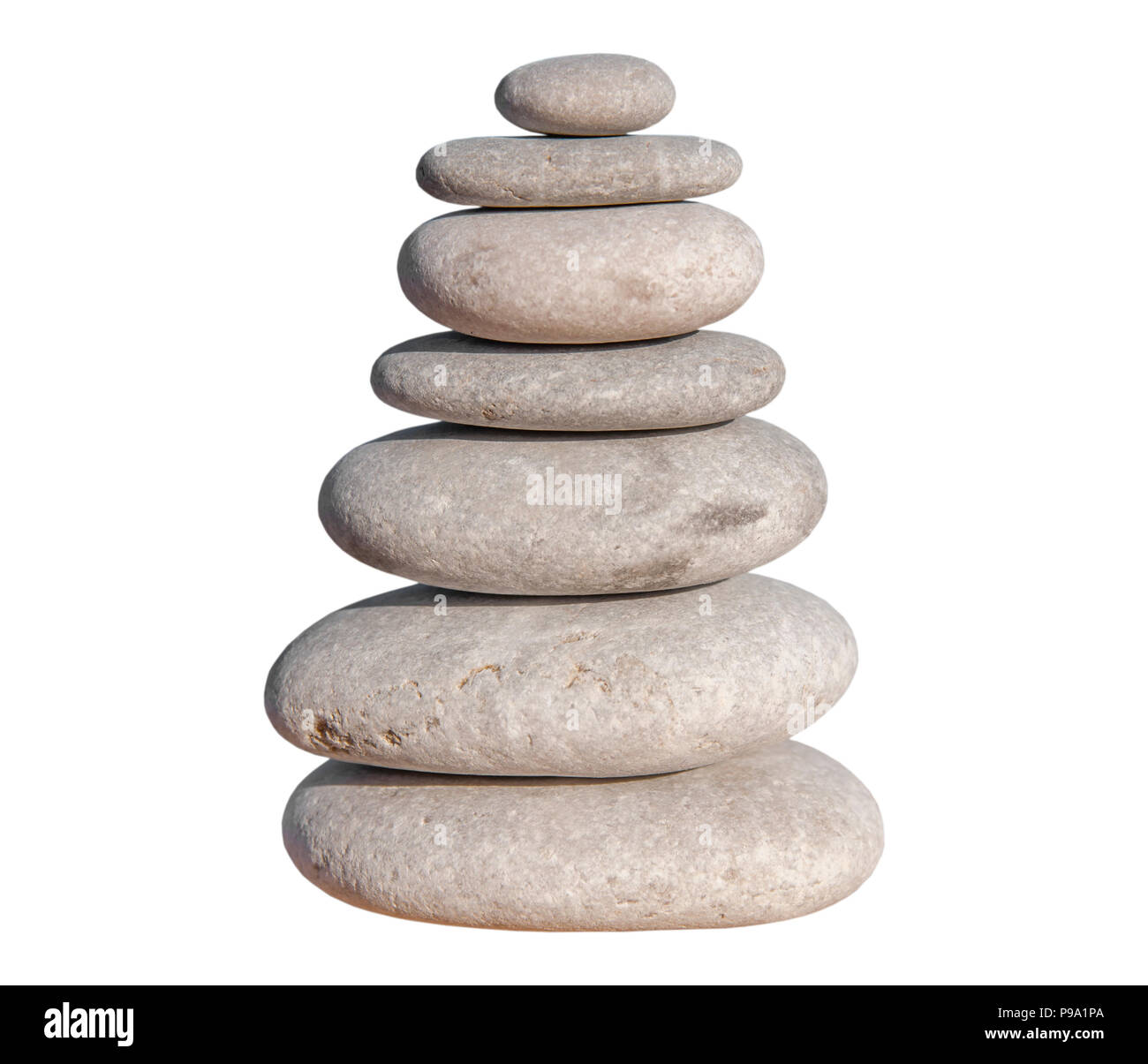 Beach pebble pyramid Cut Out Stock Images & Pictures - Alamy