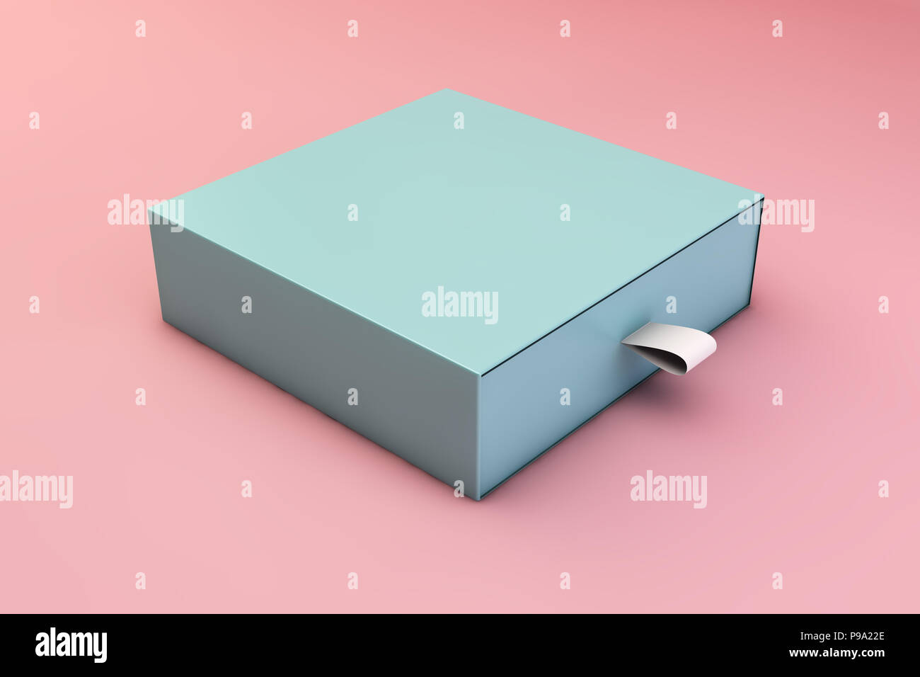 blue box mockup on pink background 3d rendering Stock Photo - Alamy