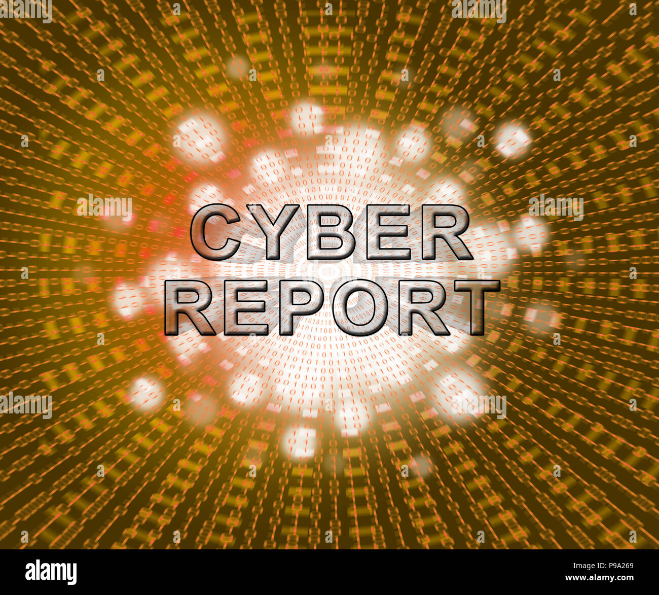 Cyber Report Digital Analytics Results 2d Illustration Shows Cloud ...