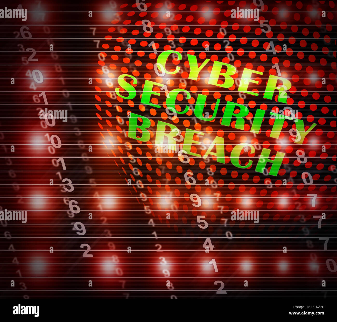 Cyber Security Breach System Hack 3d Illustration Shows Internet ...