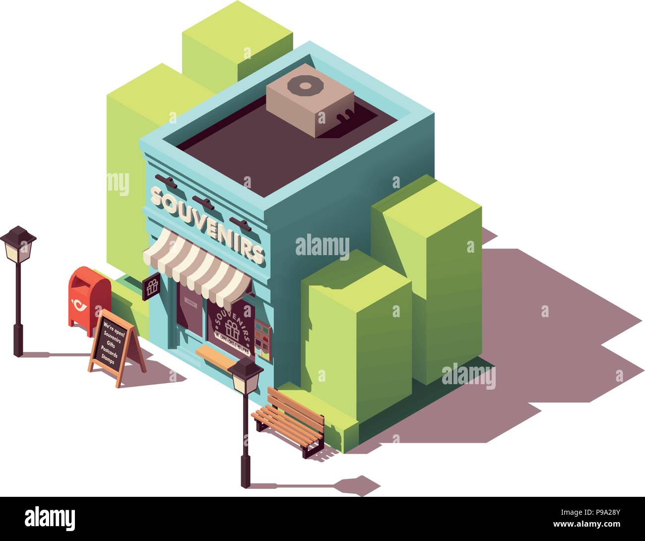Vector isometric souvenir gift shop Stock Vector Image & Art - Alamy