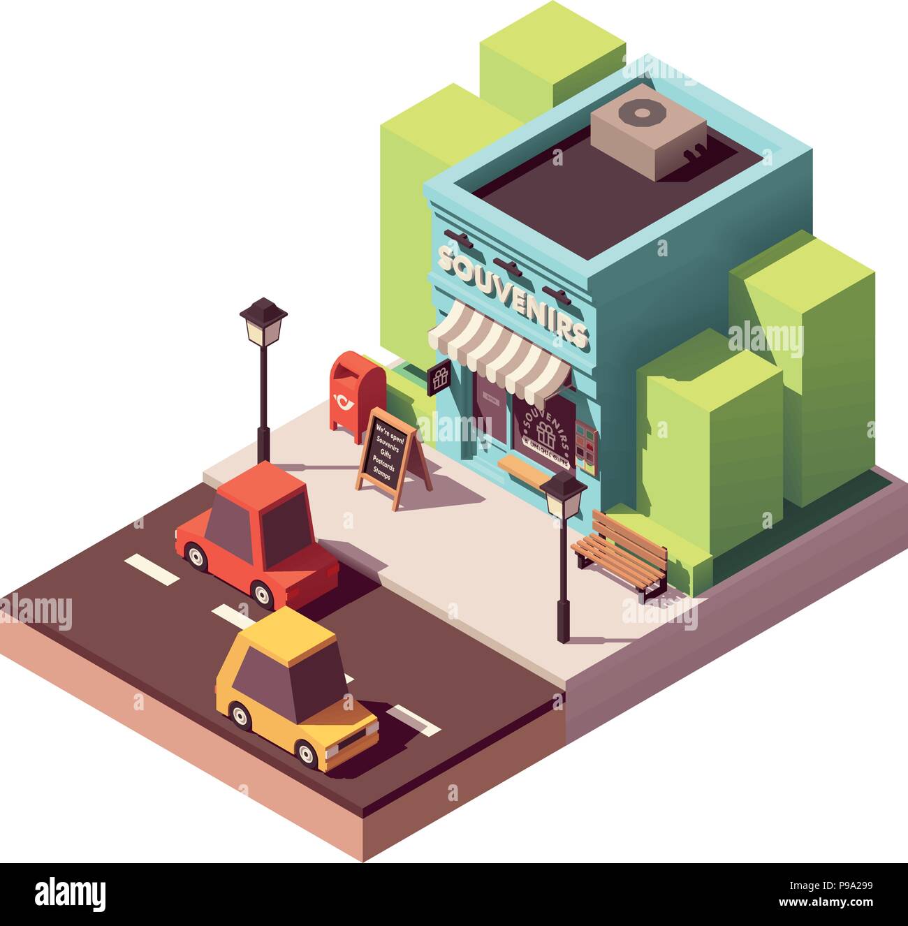 Vector isometric souvenir gift shop Stock Vector Image & Art - Alamy