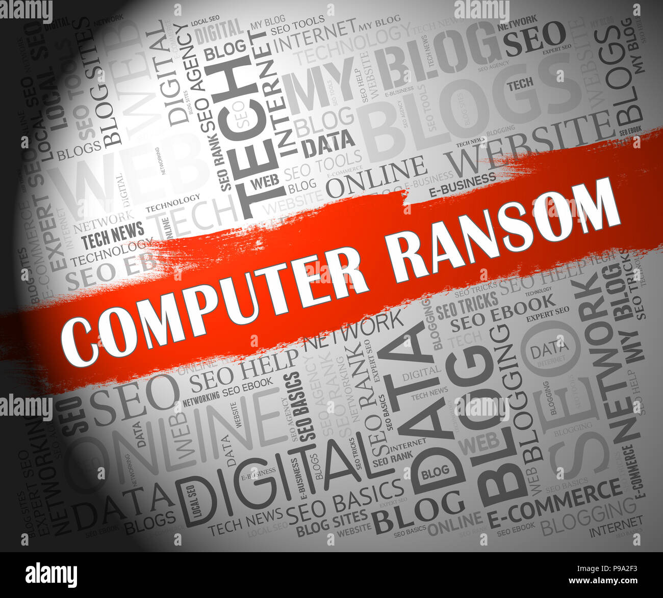 Computer Ransom Malicious Cyber Attack 2d Illustration Shows Ransomware ...