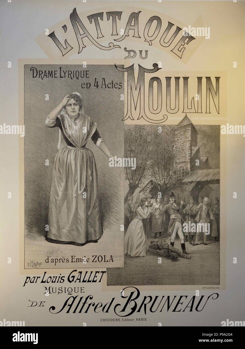 Poster for the Opera "L'attaque du moulin" by Alfred Bruneau. Museum ...