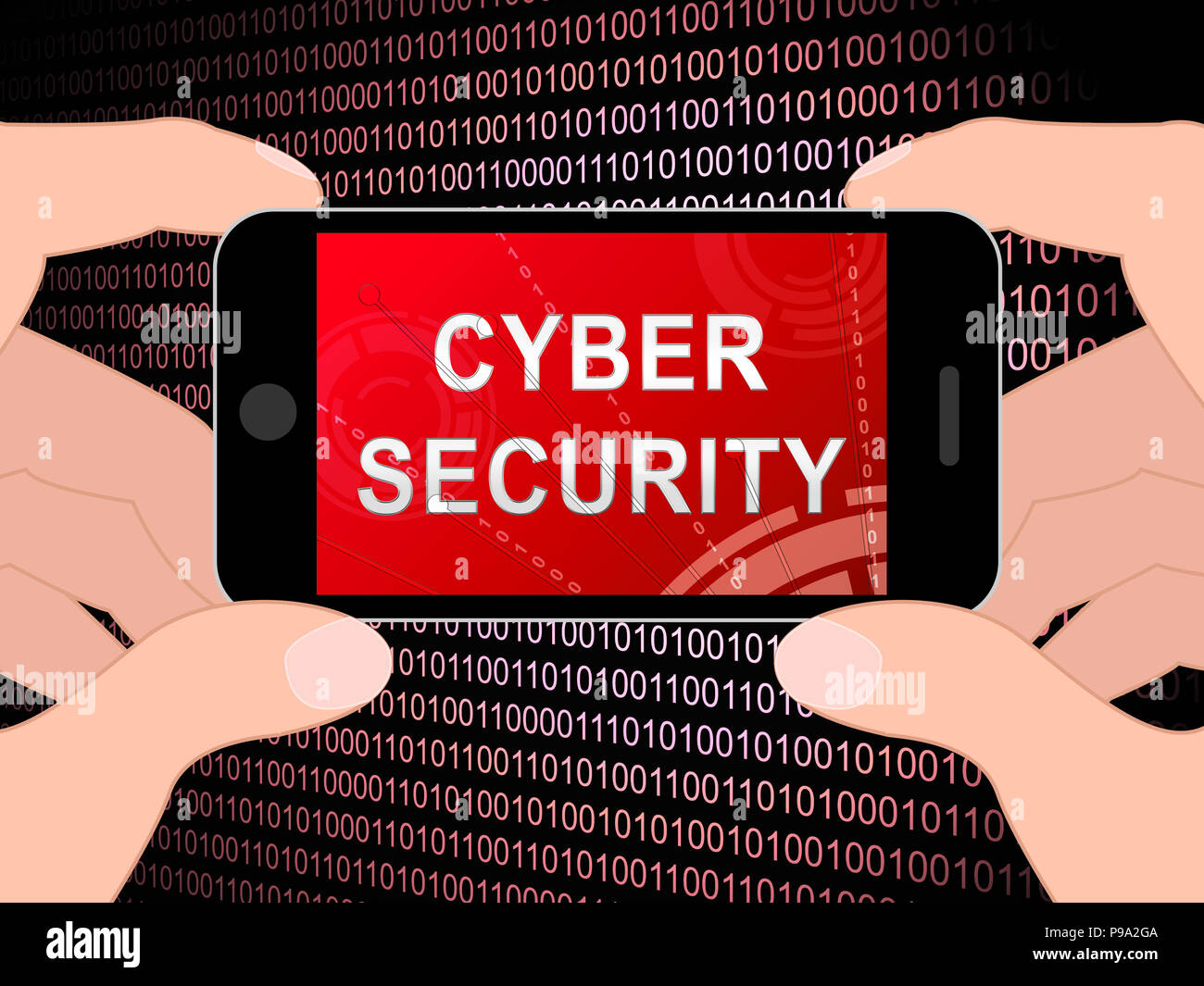 Cybersecurity Technology Hightech Security Guard 2d Illustration Shows ...