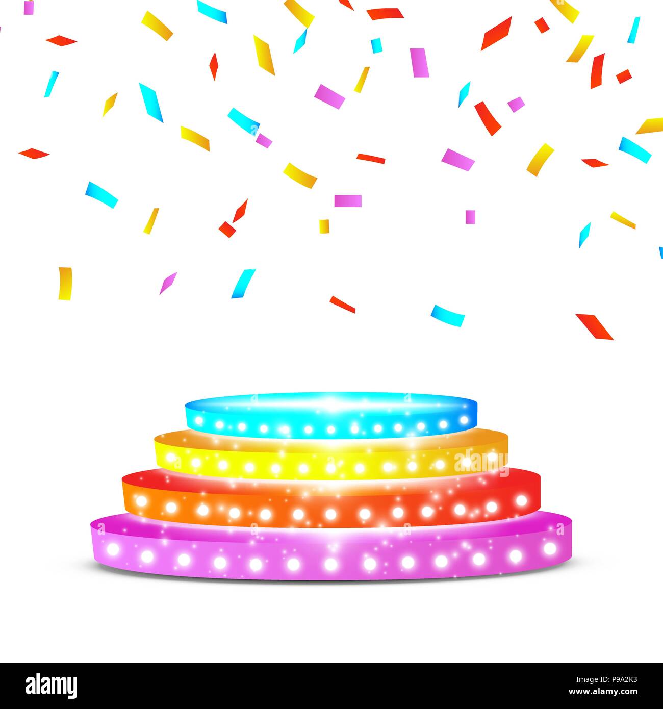 Vector podium with confetti. Vector illustration Stock Vector Image ...