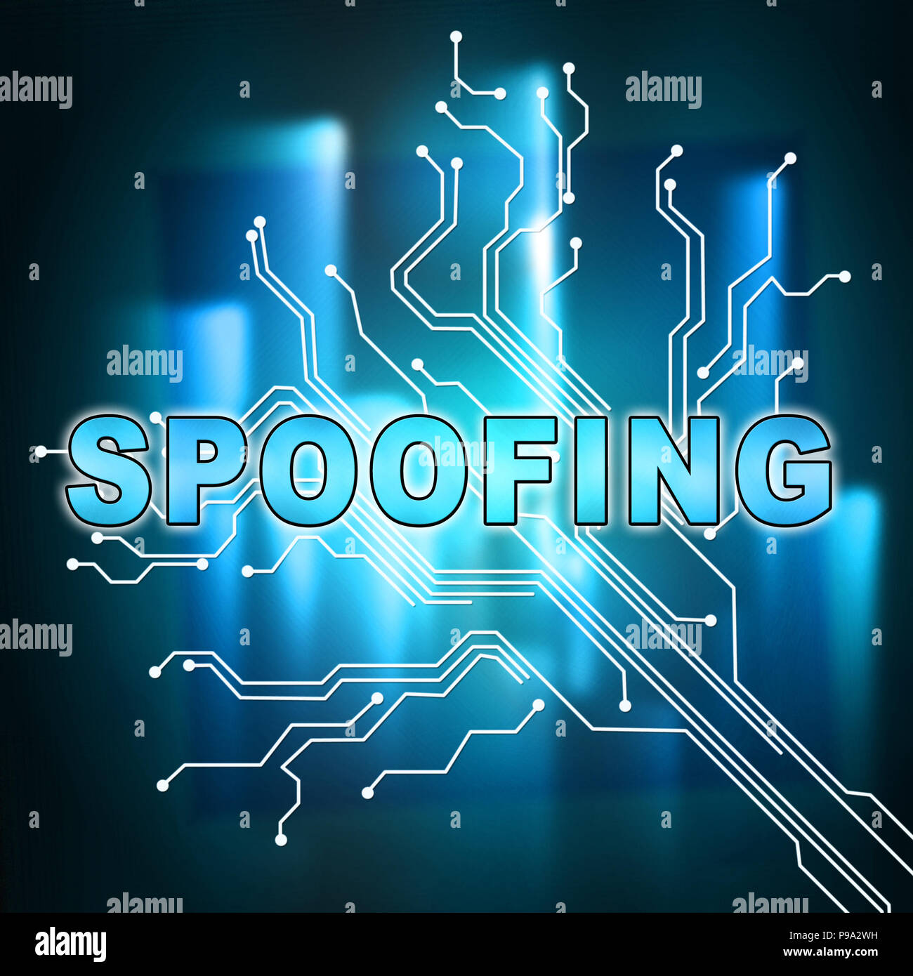 Spoofing Attack Cyber Crime Hoax 2d Illustration Means Website Spoof ...
