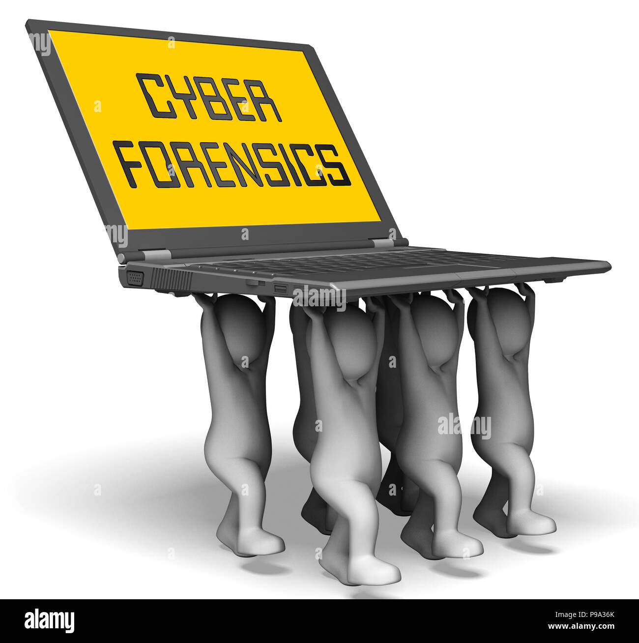 Cyber Forensics Computer Crime Analysis 3d Rendering Shows Internet ...