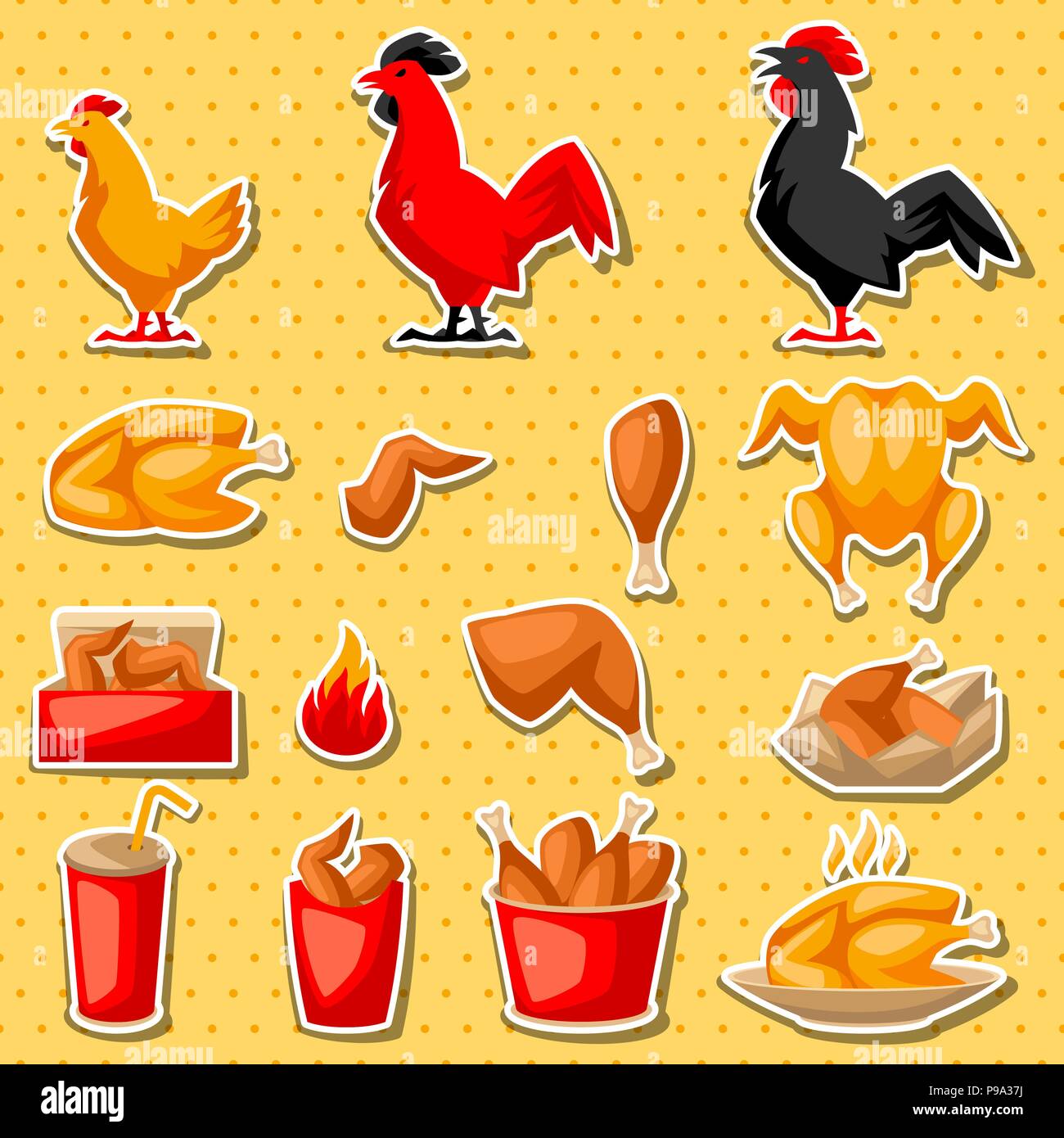 Fast food fried chicken meat Stock Vector Image & Art - Alamy