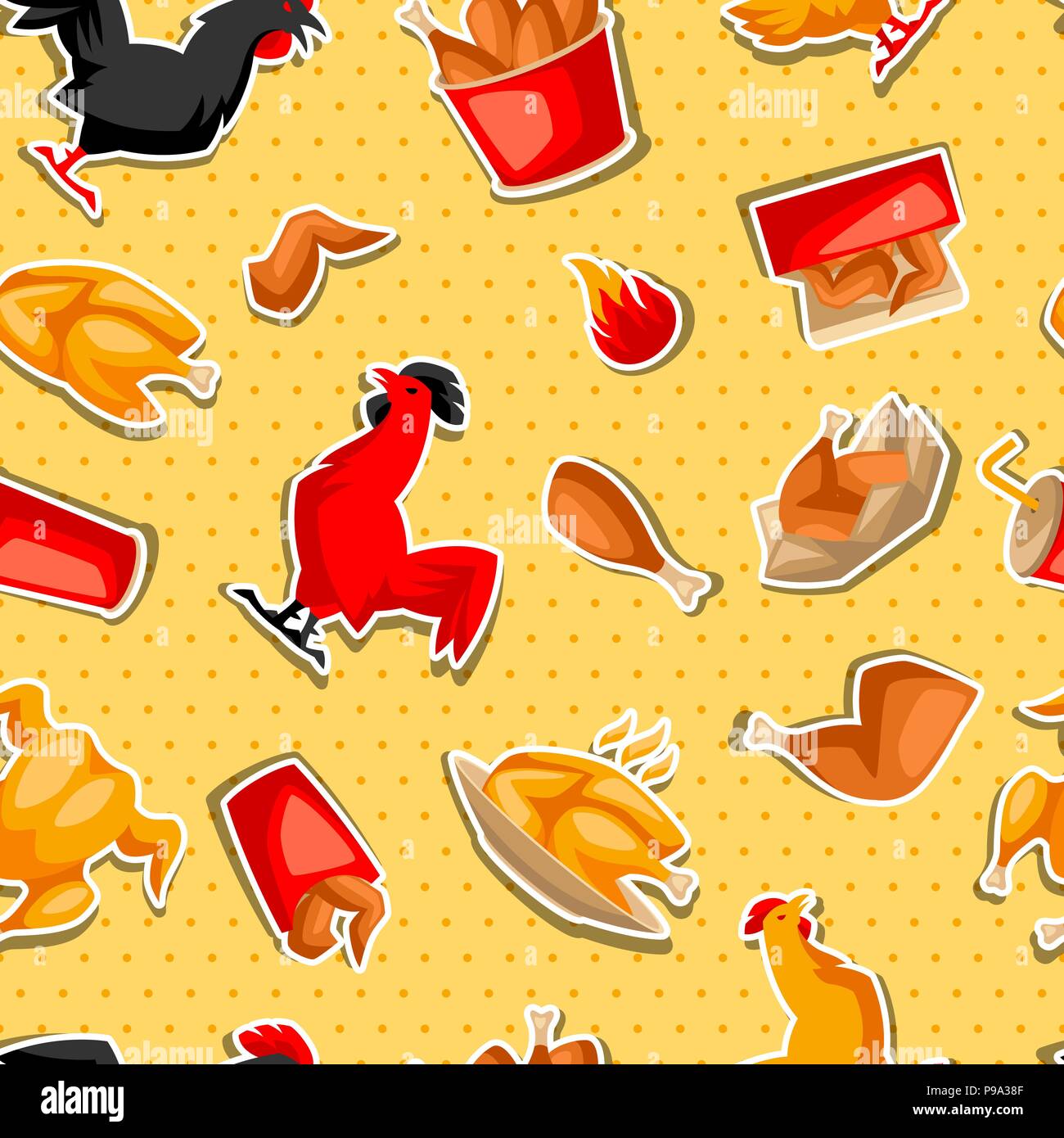 Fast food fried chicken meat Stock Vector Image & Art - Alamy