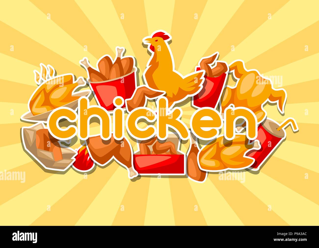 Fast food fried chicken meat Stock Vector Image & Art - Alamy