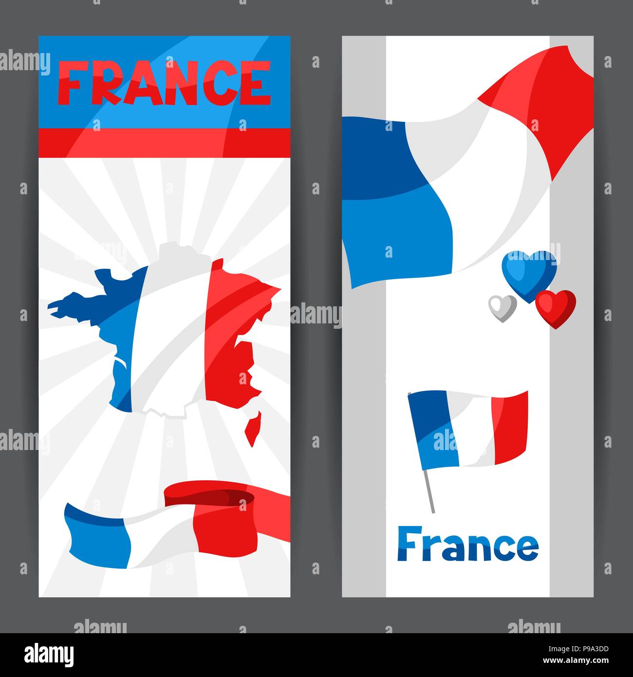 Banners with map and flag of France Stock Vector Image & Art - Alamy