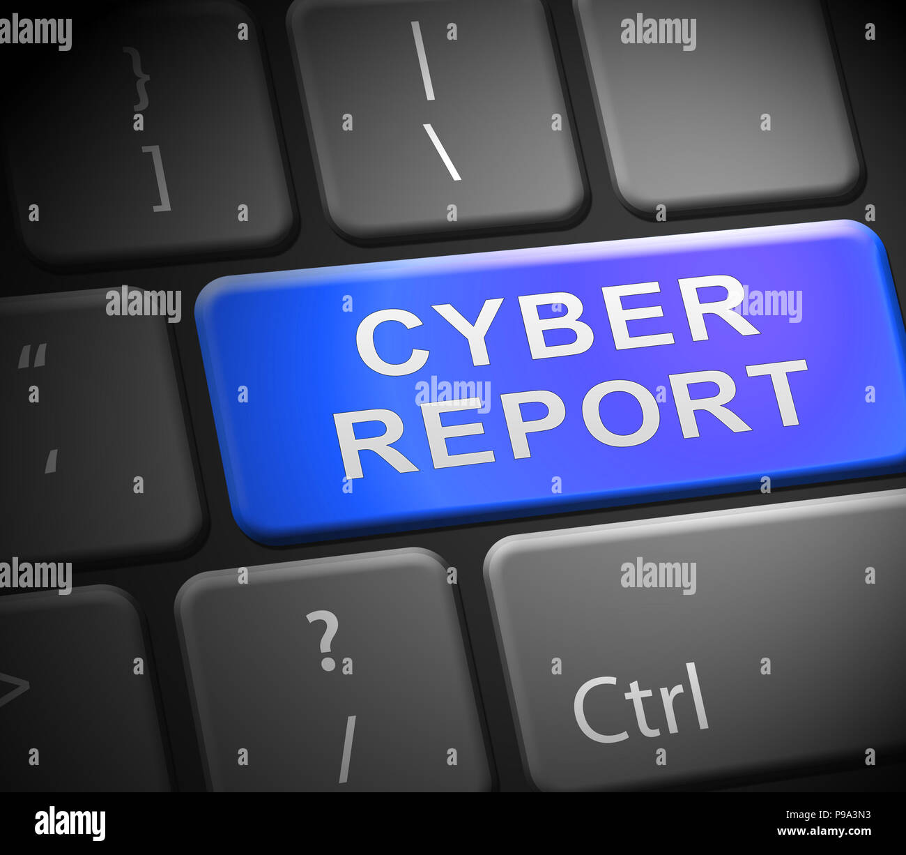 Cyber Report Digital Analytics Results 3d Illustration Shows Cloud ...
