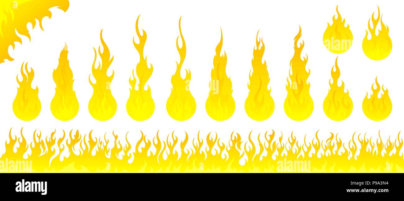 Fire flames vector set Stock Vector Image & Art - Alamy