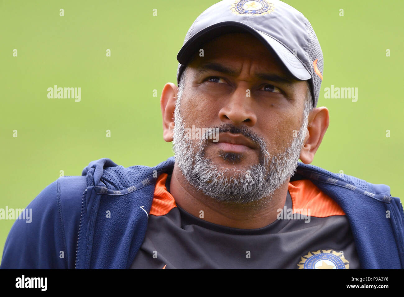 India's MS Dhoni during a nets session at Headingley Carnegie, Leeds ...