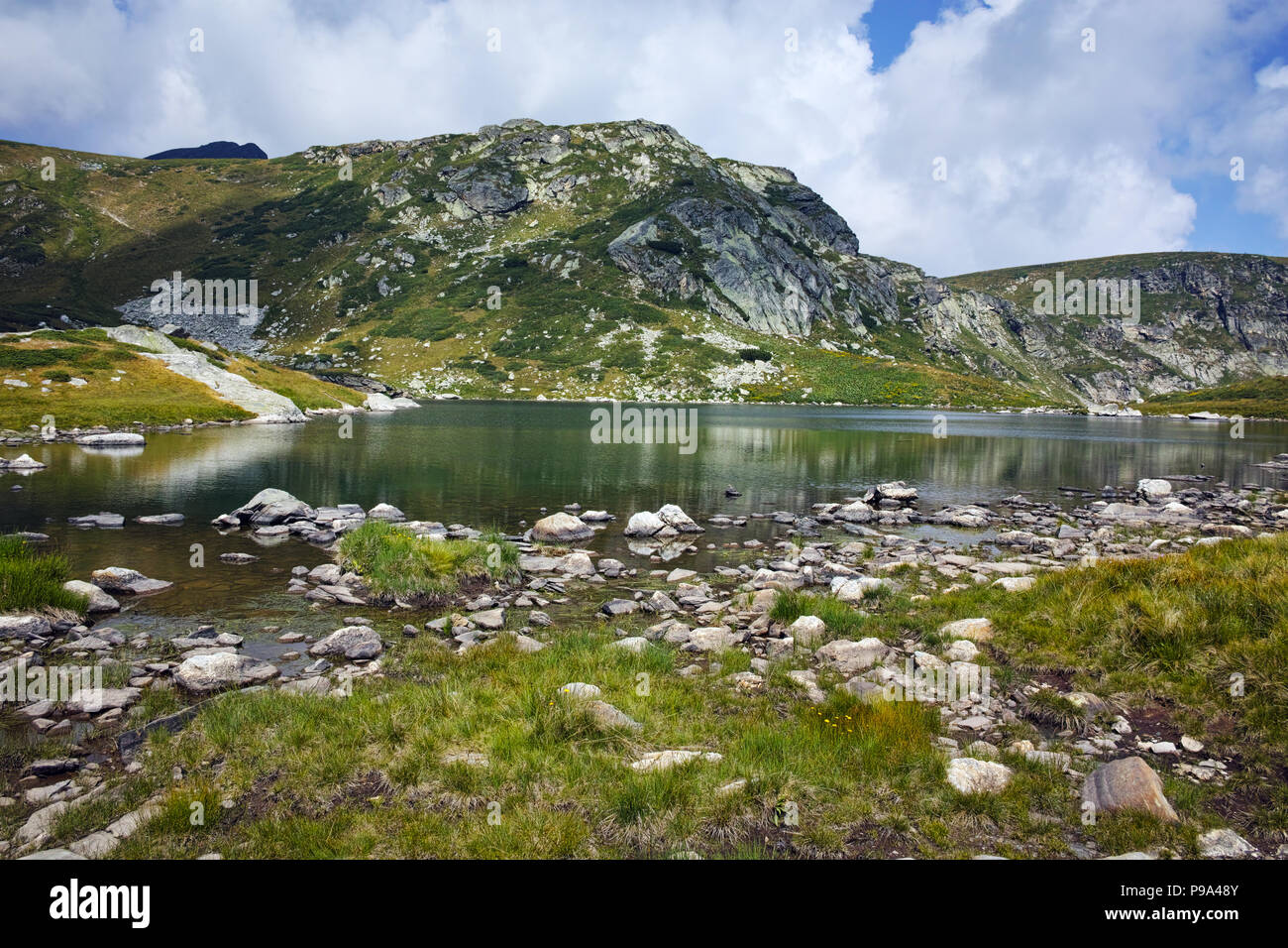 Amazing view of The Trefoil lake, Rila Mountain, The Seven Rila Lakes ...