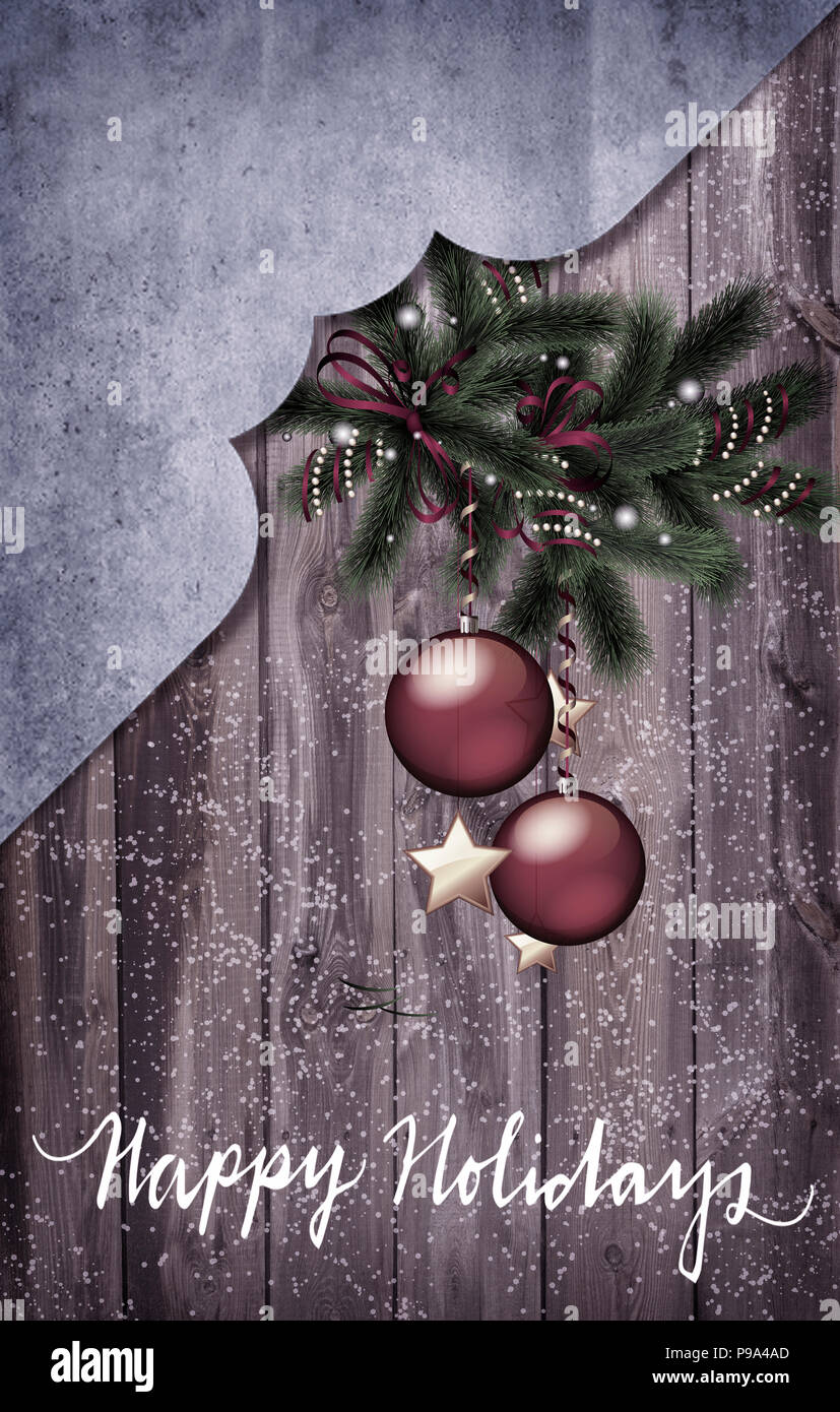 Merry Christmas greeting card Stock Photo - Alamy