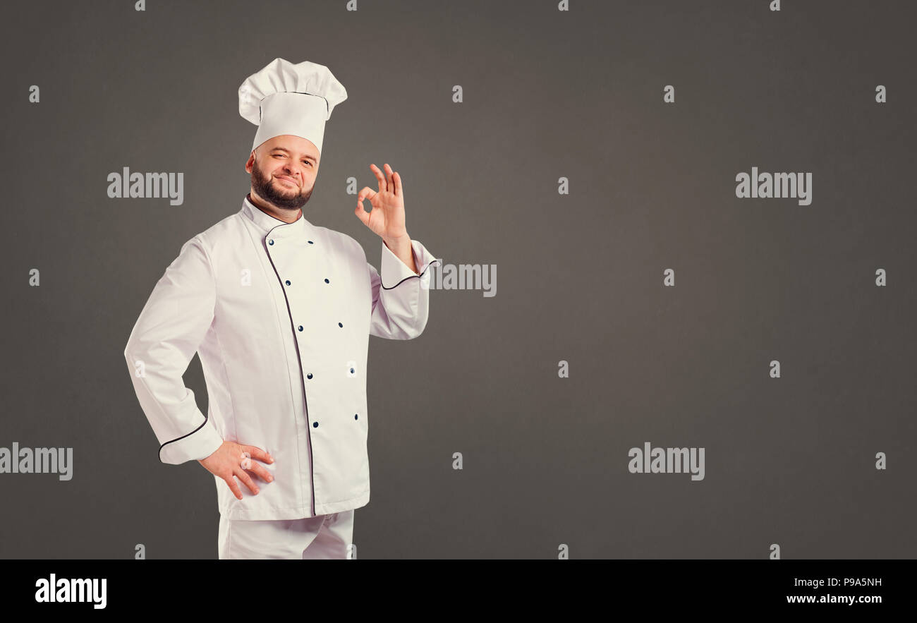 Funny chef with beard cook Stock Photo - Alamy