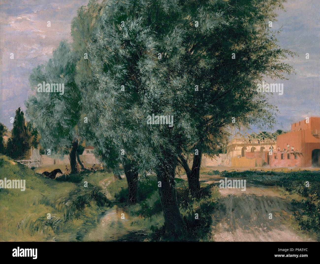 Building Site with Willows. Museum: Staatliche Museen, Berlin Stock ...