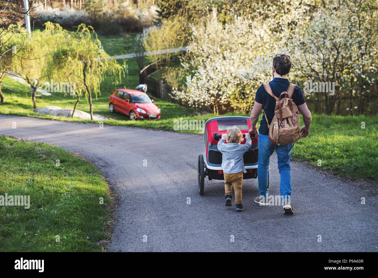 Father son jogging park hi-res stock photography and images - Alamy