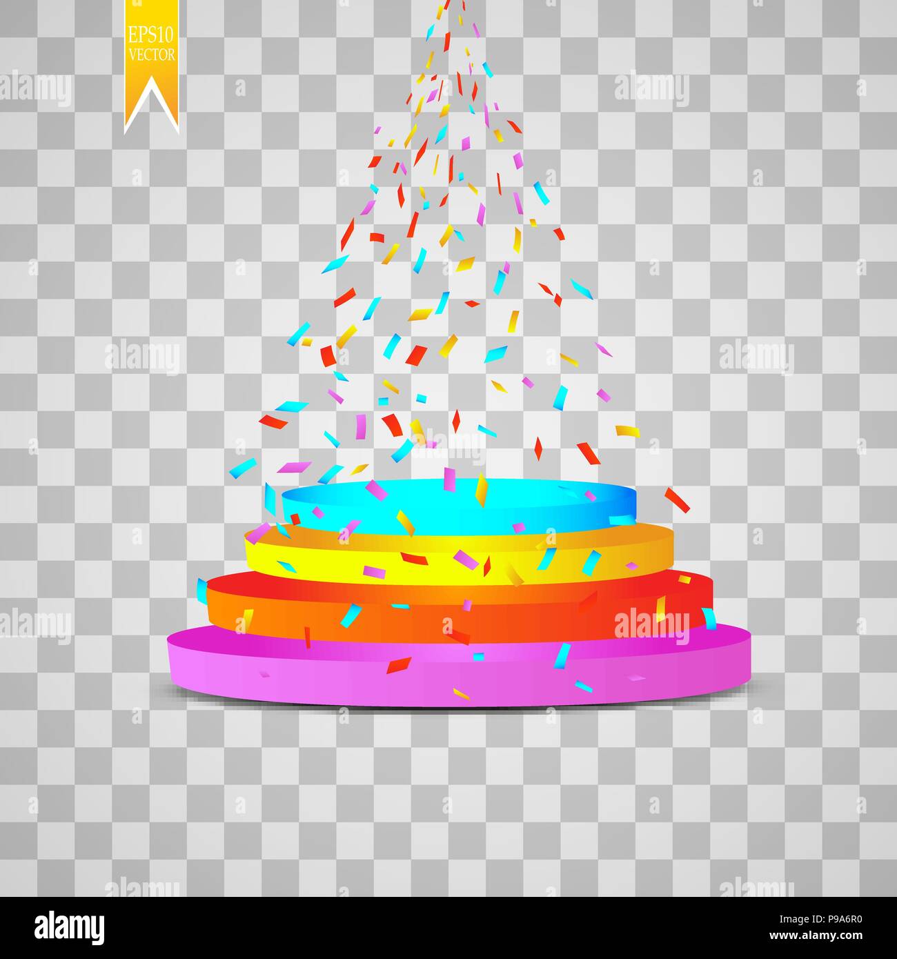Vector podium confetti illustration Stock Vector Images - Alamy