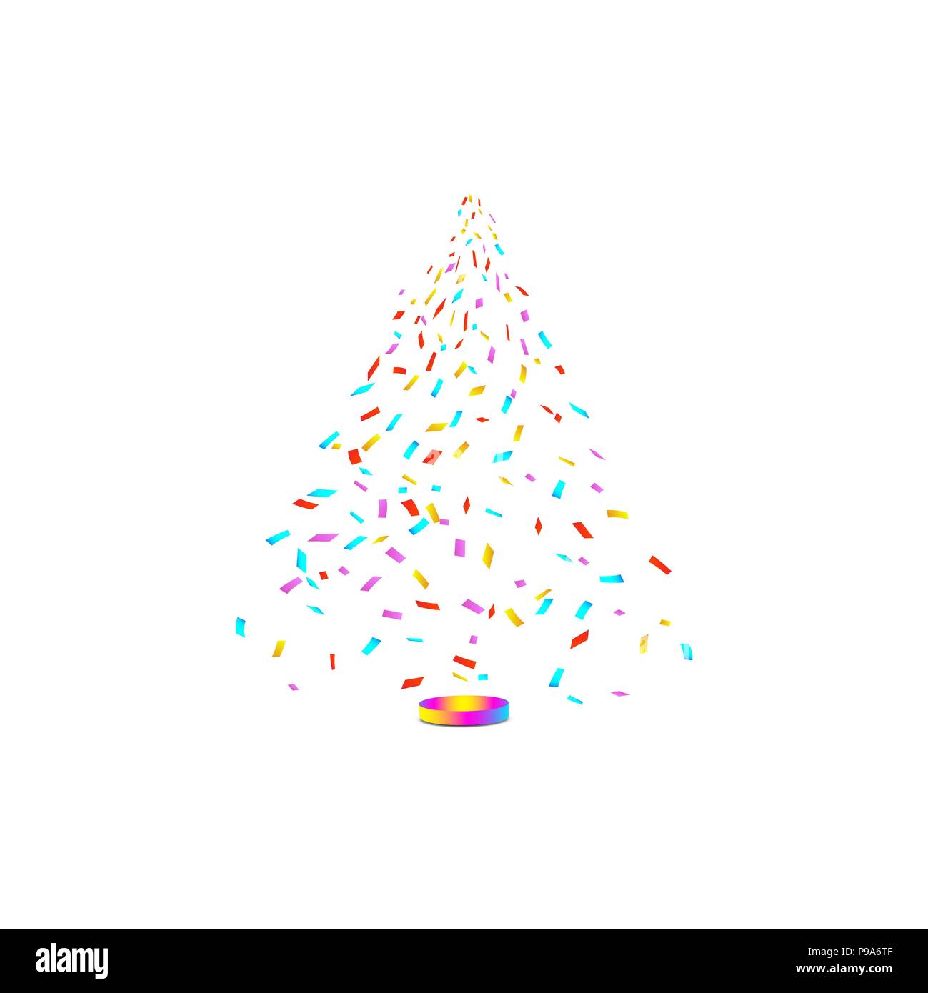 Christmas tree from confetti on white background. New Year, Christmas ...
