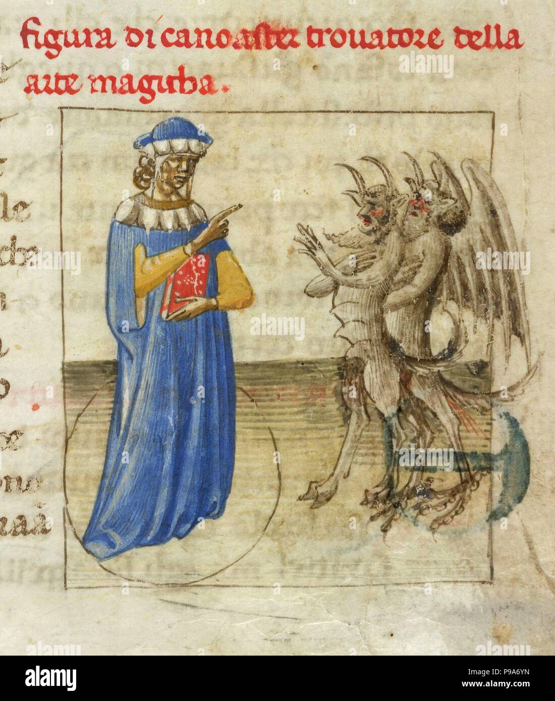 Zoroaster with two demons (Miniature from Pseudo-Aristotle Secretum ...