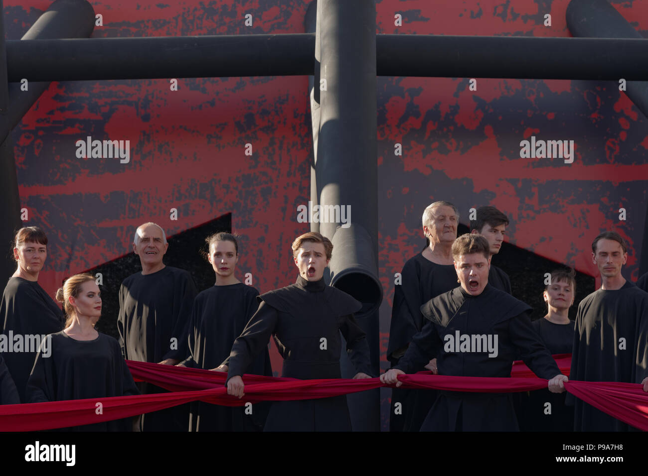 St. Petersburg, Russia - July 15, 2018: Actors perform the opera ...