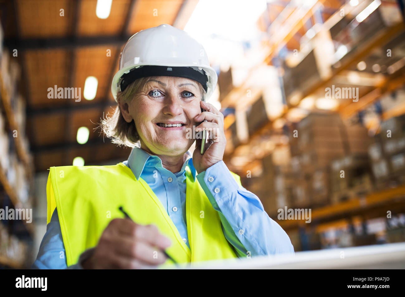 Senior woman smartphone making call hi-res stock photography and images ...
