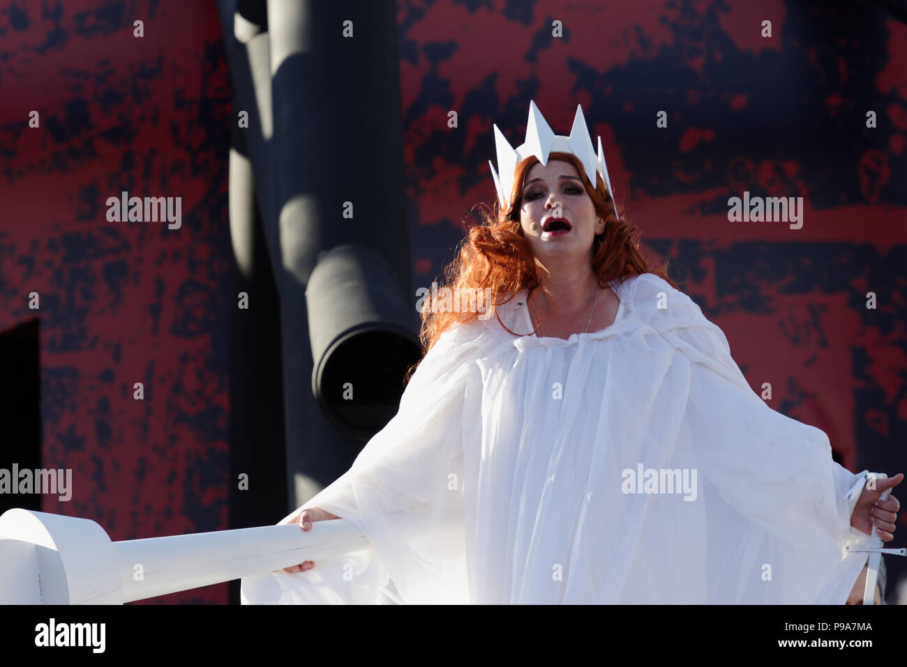 St. Petersburg, Russia - July 15, 2018: Julia Gertseva as Lady Macbeth ...