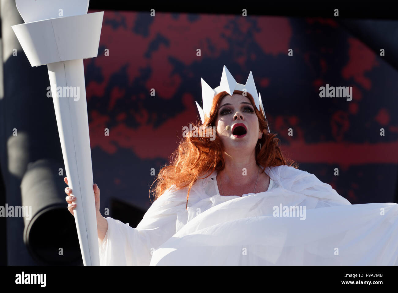 St. Petersburg, Russia - July 15, 2018: Julia Gertseva as Lady Macbeth ...