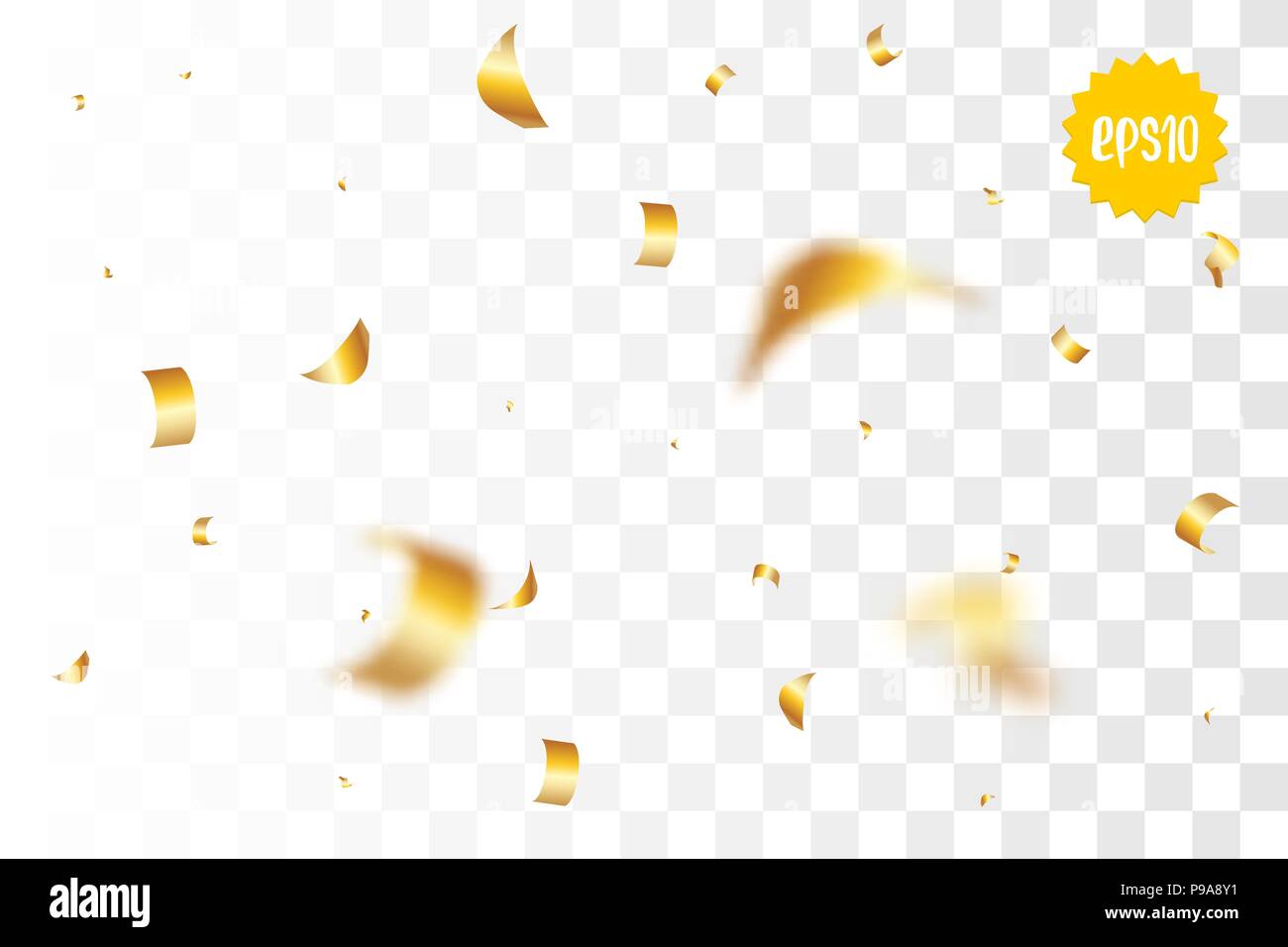 Golden holiday confetti random falling Stock Vector Image & Art - Alamy