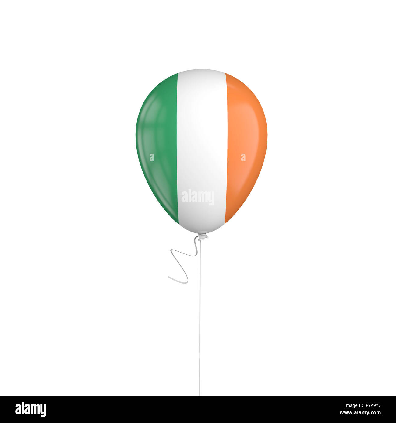 Ireland flag balloon on a string. 3D Rendering Stock Photo - Alamy