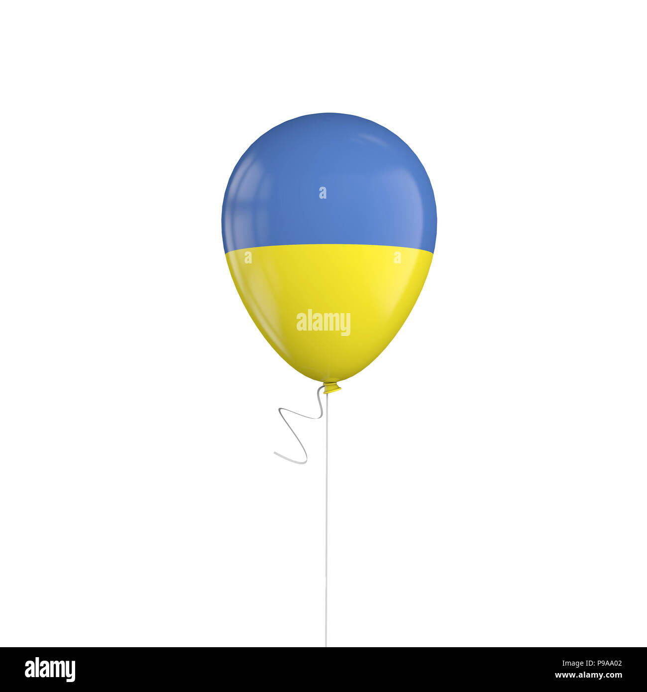 Ukraine flag balloon on a string. 3D Rendering Stock Photo - Alamy