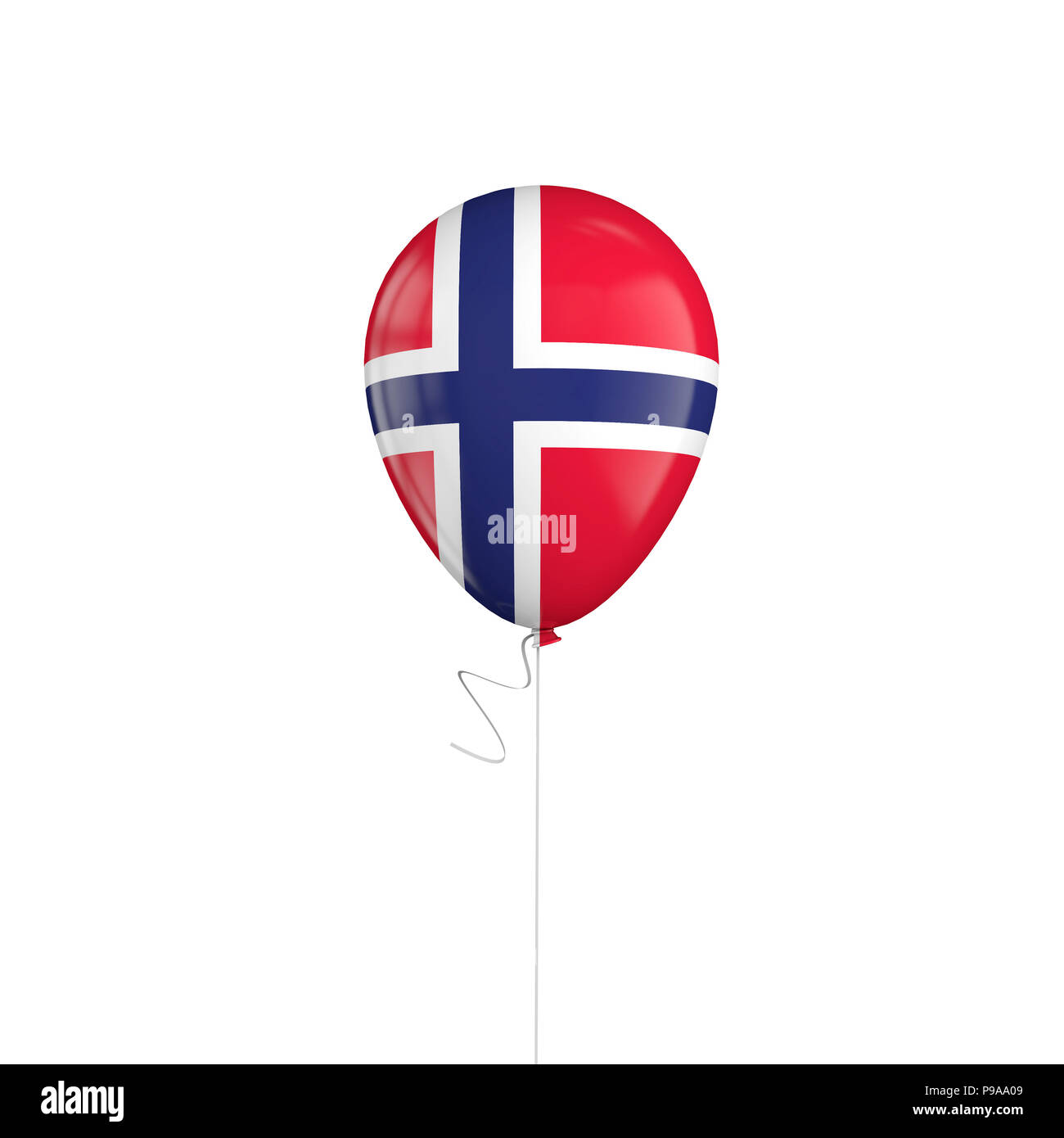 Norway flag balloon on a string. 3D Rendering Stock Photo - Alamy
