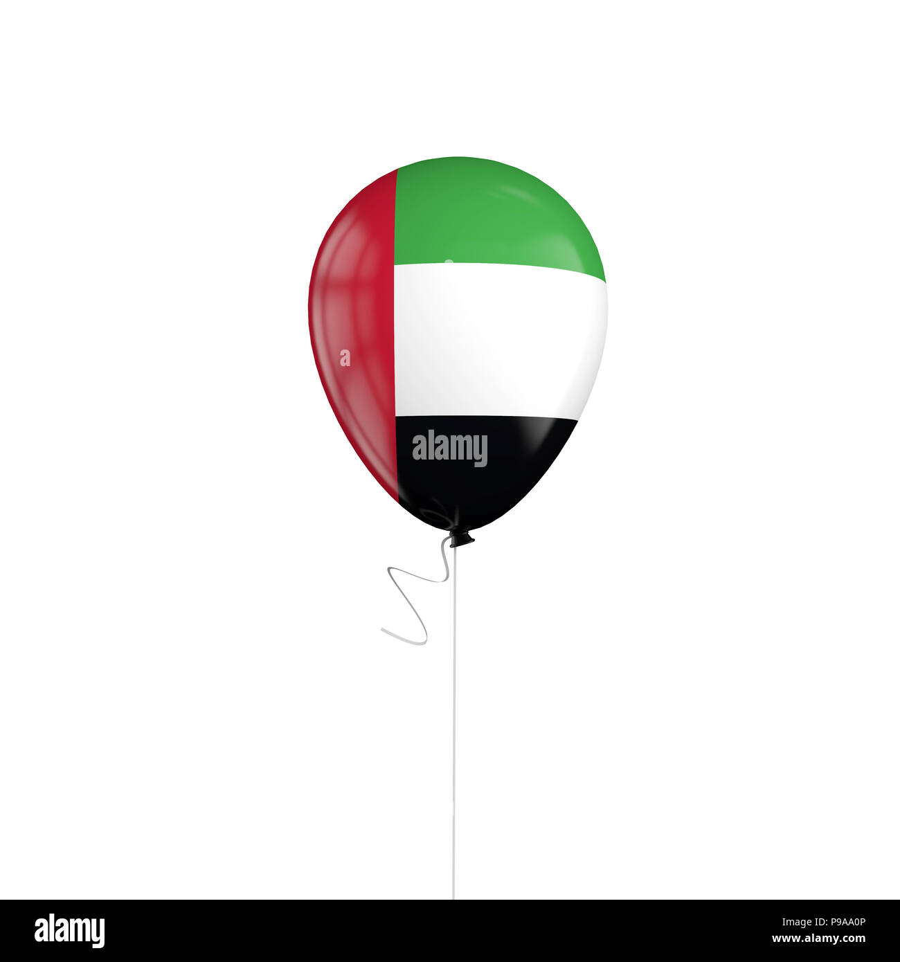 United Arab Emirates flag balloon on a string. 3D Rendering Stock Photo ...