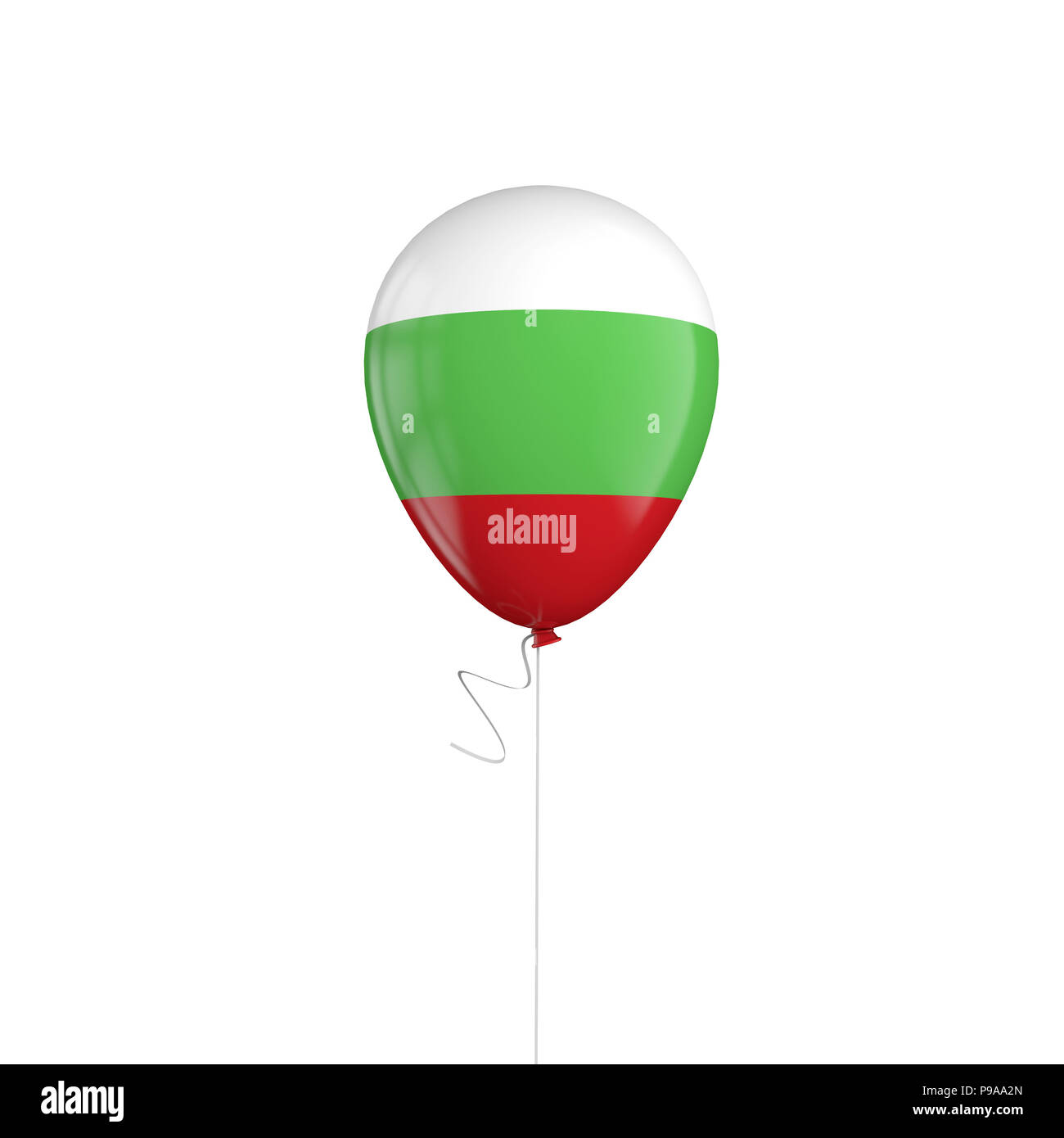 Bulgaria flag balloon on a string. 3D Rendering Stock Photo - Alamy