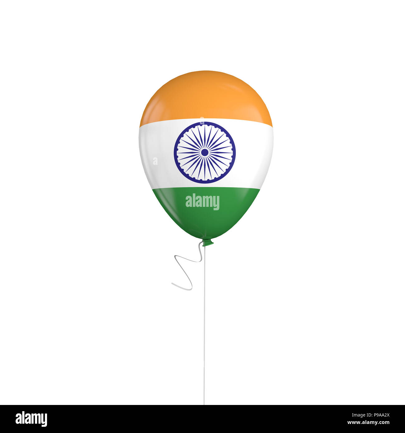 India flag balloon on a string. 3D Rendering Stock Photo - Alamy