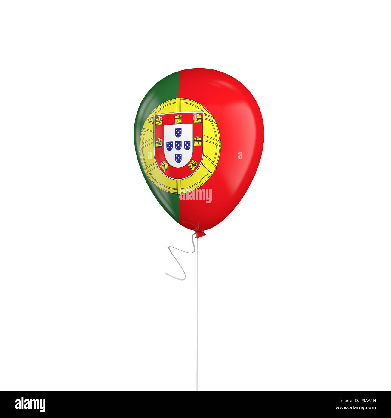 Portugal flag balloon on a string. 3D Rendering Stock Photo - Alamy