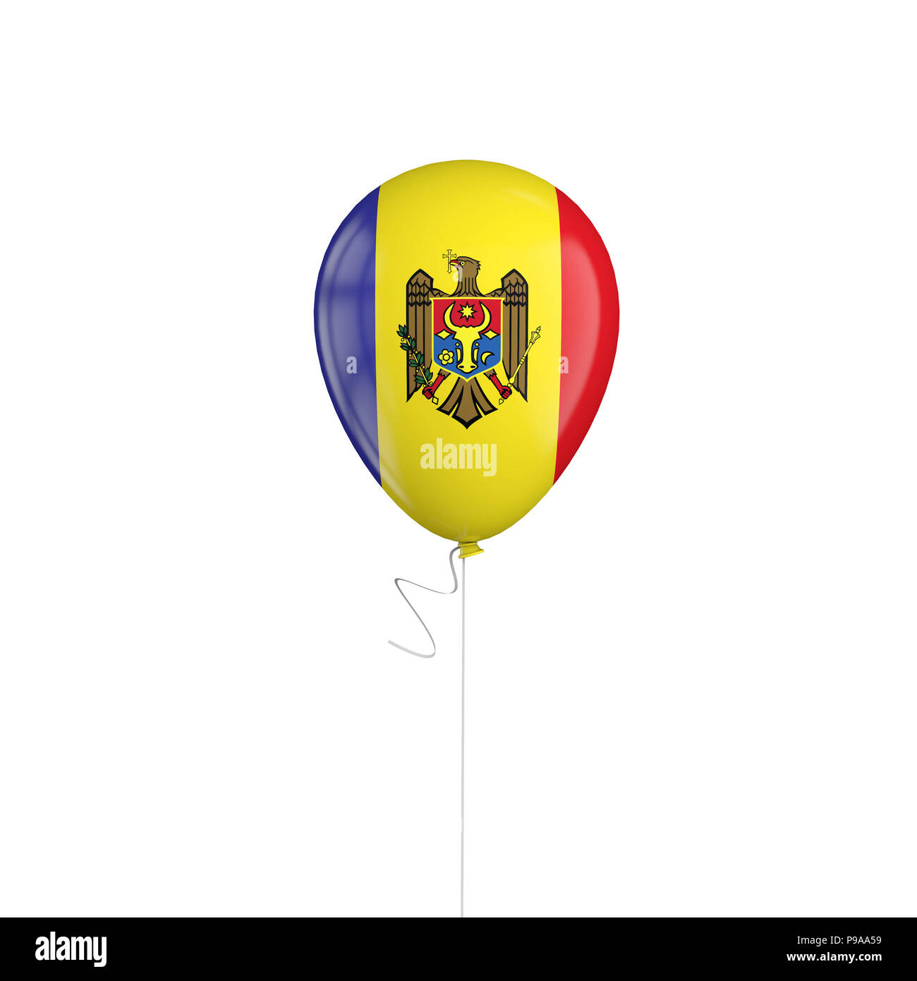 Moldova flag balloon on a string. 3D Rendering Stock Photo - Alamy