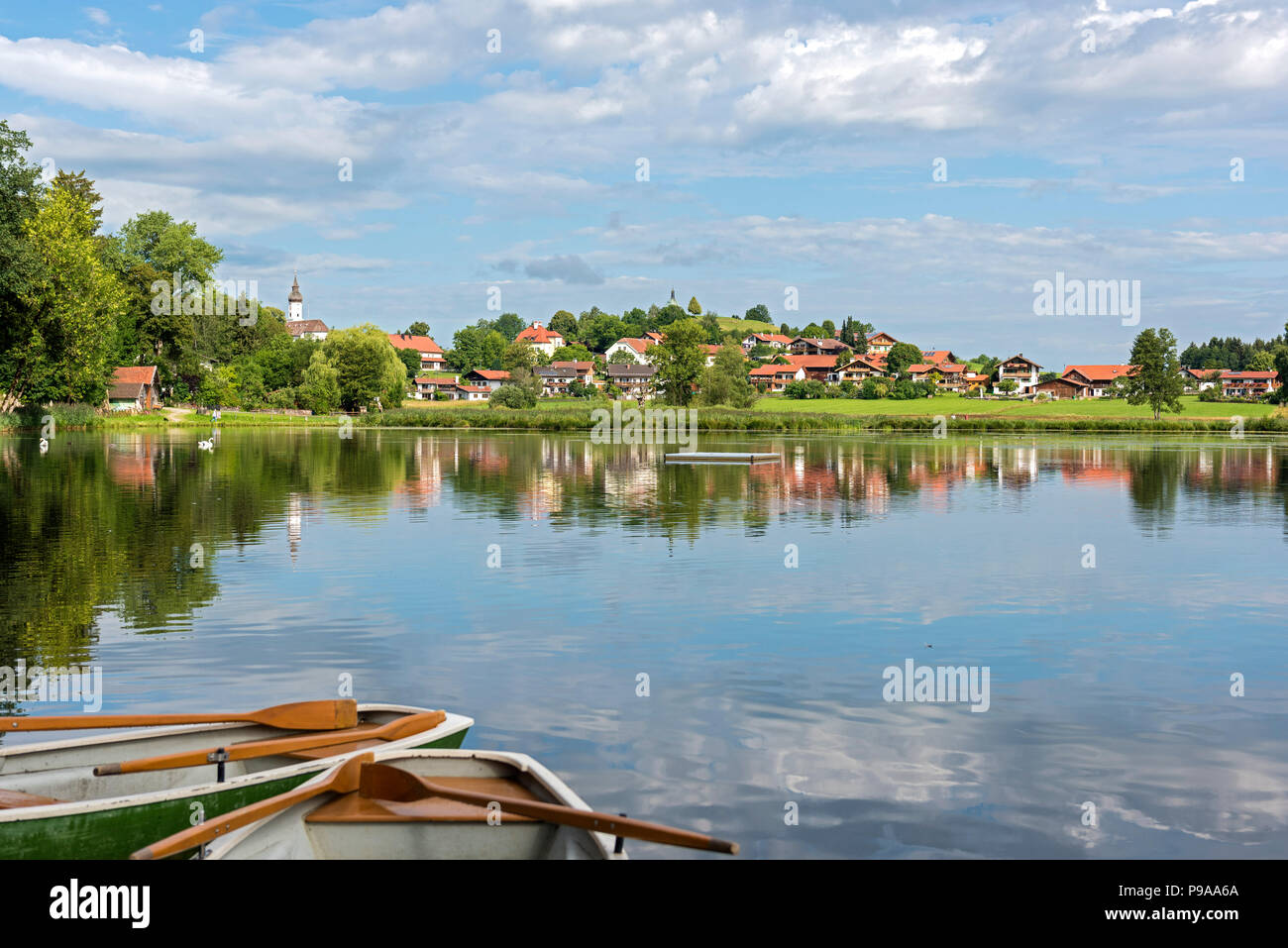 Bad Bayersoien with Soier See, Upper Bavaria, Germany Stock Photo - Alamy