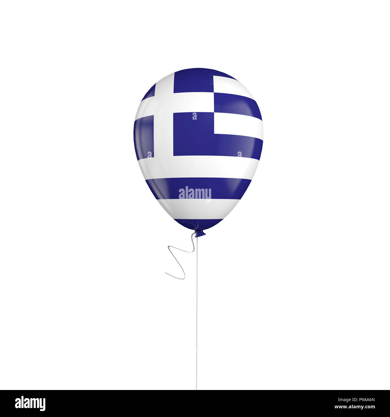 Greece flag balloon on a string. 3D Rendering Stock Photo - Alamy