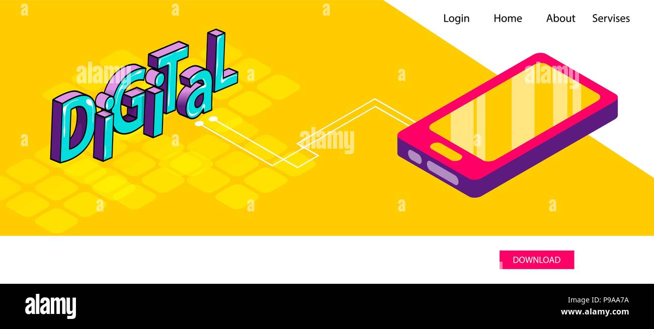 Isometric banner business flat site background Stock Vector Image & Art ...