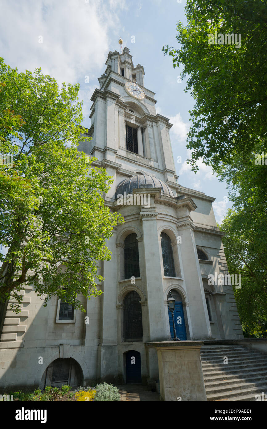 Views of St Anne's church (built 1727) in Limehouse, London, which was ...