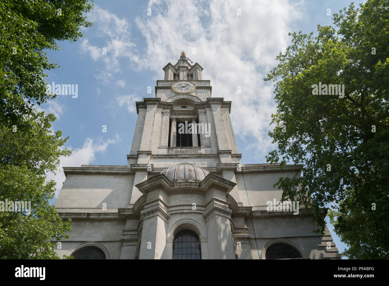 Views of St Anne's church (built 1727) in Limehouse, London, which was ...