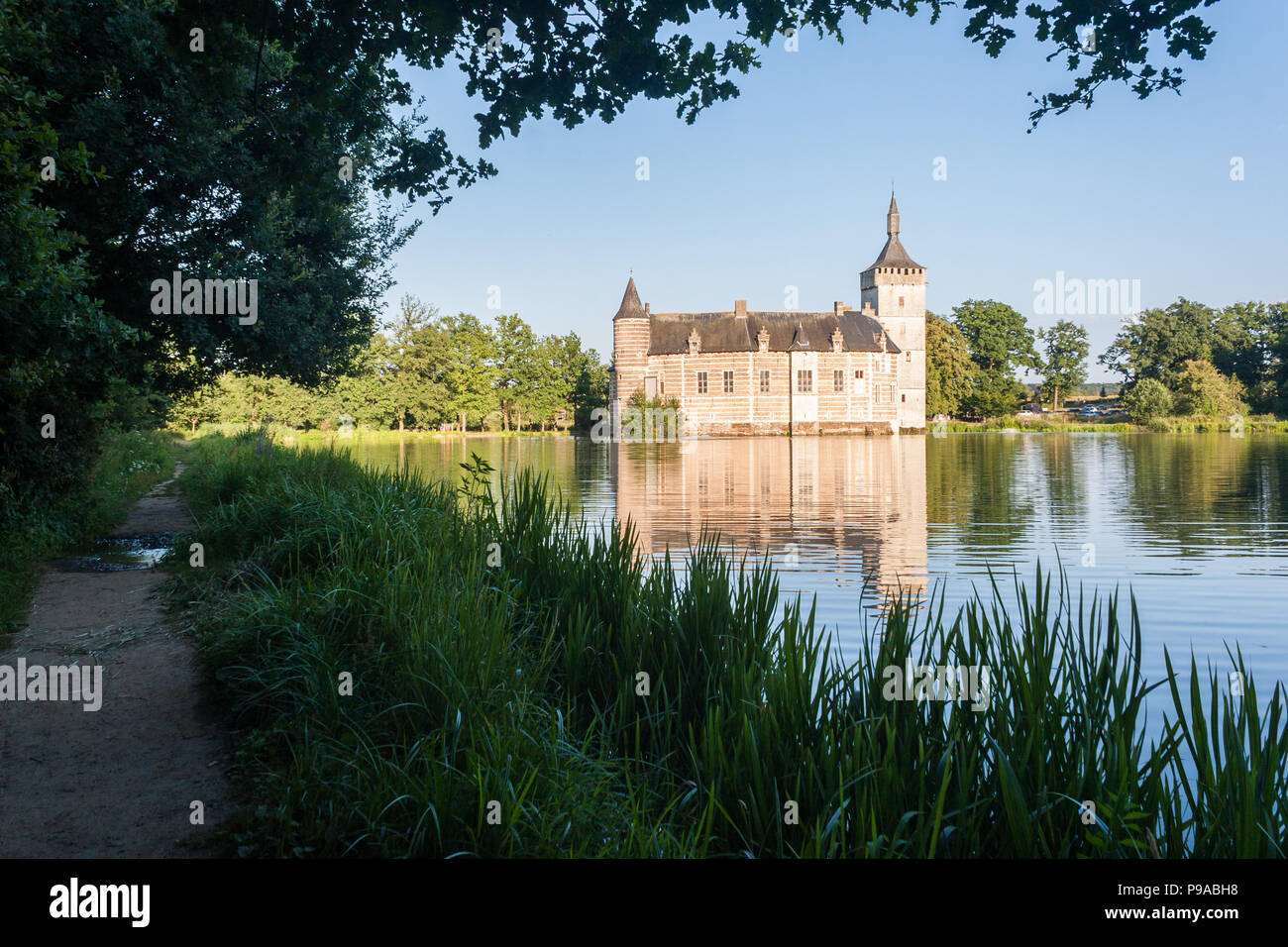 The Castle Horst in Flemish Brabant, Belgium, on a sunny, summer day ...
