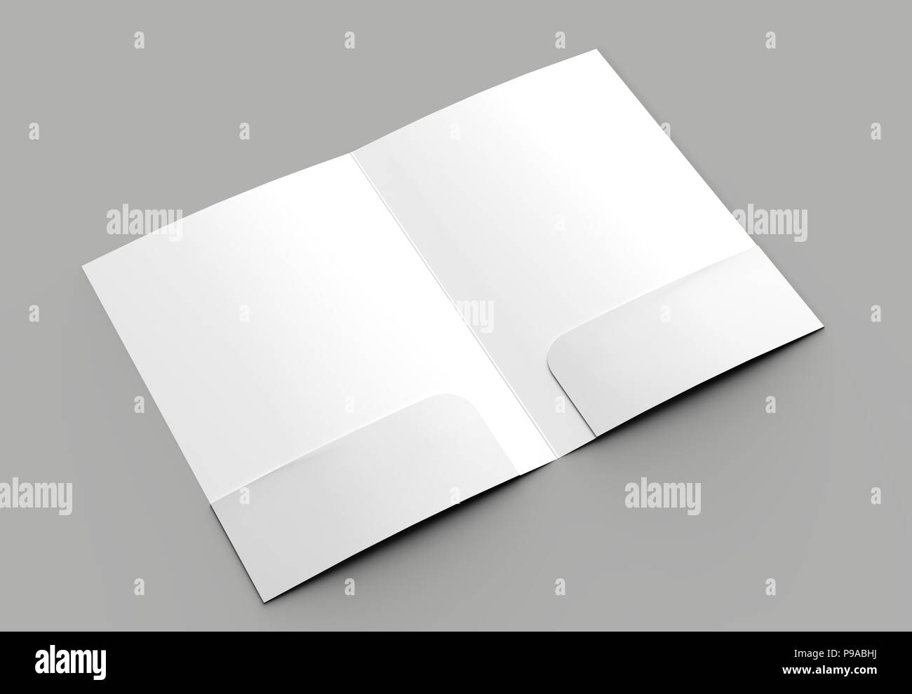 A4 size two pockets reinforced folder mock up isolated on gray ...