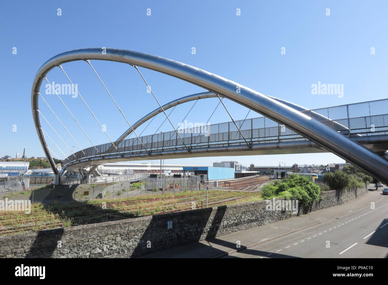 Celtic Gateway Bridge, Holyhead, Anglesey Stock Photo - Alamy